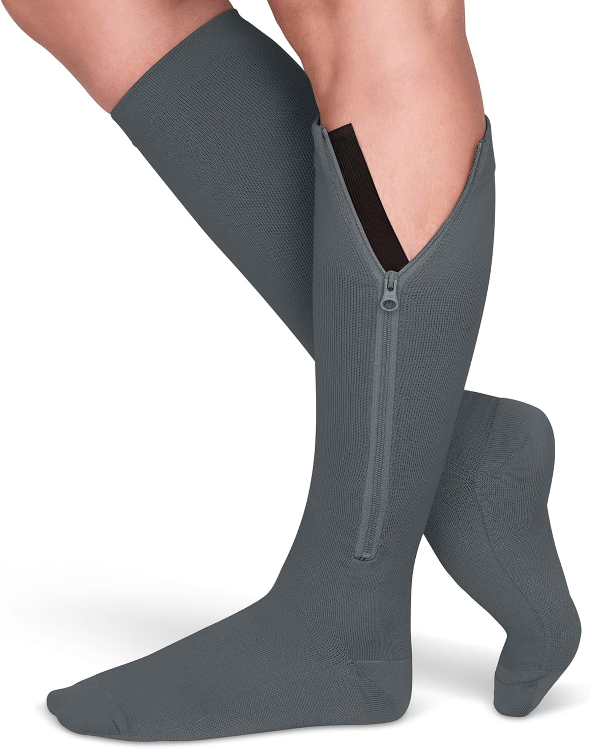 zipper compression socks for men & women, 20-30mmhg closed toe ...