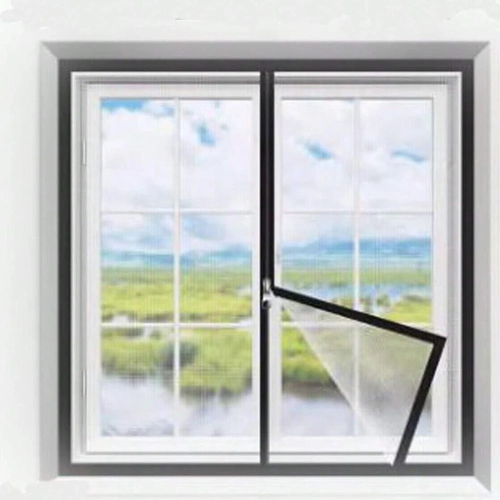 zipper opening style window anti mosquito White mesh with black edging ...