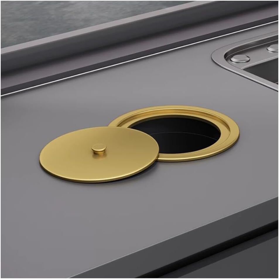 zktoermn Countertop Waste Chute，Swing Trash Can Lid，Round Recessed ...