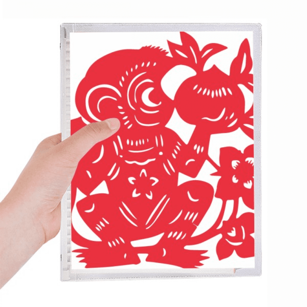 zodiac monkey papercut chinese flowers notebook loose diary refillable ...