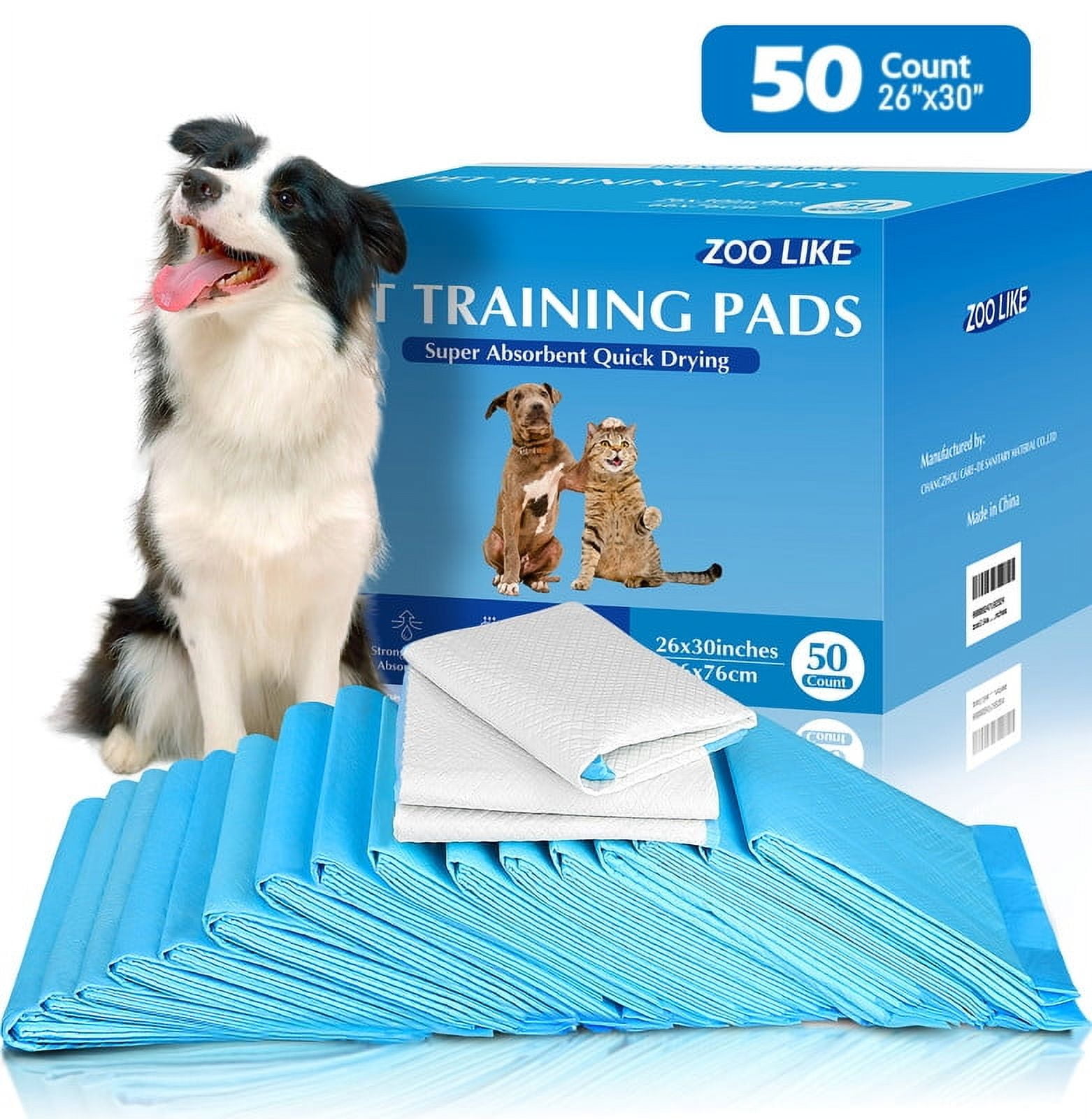 Zoolike XL Dog Pads Dog Training Pads, Disposable Dog Puppy Pee Pads,26 ...