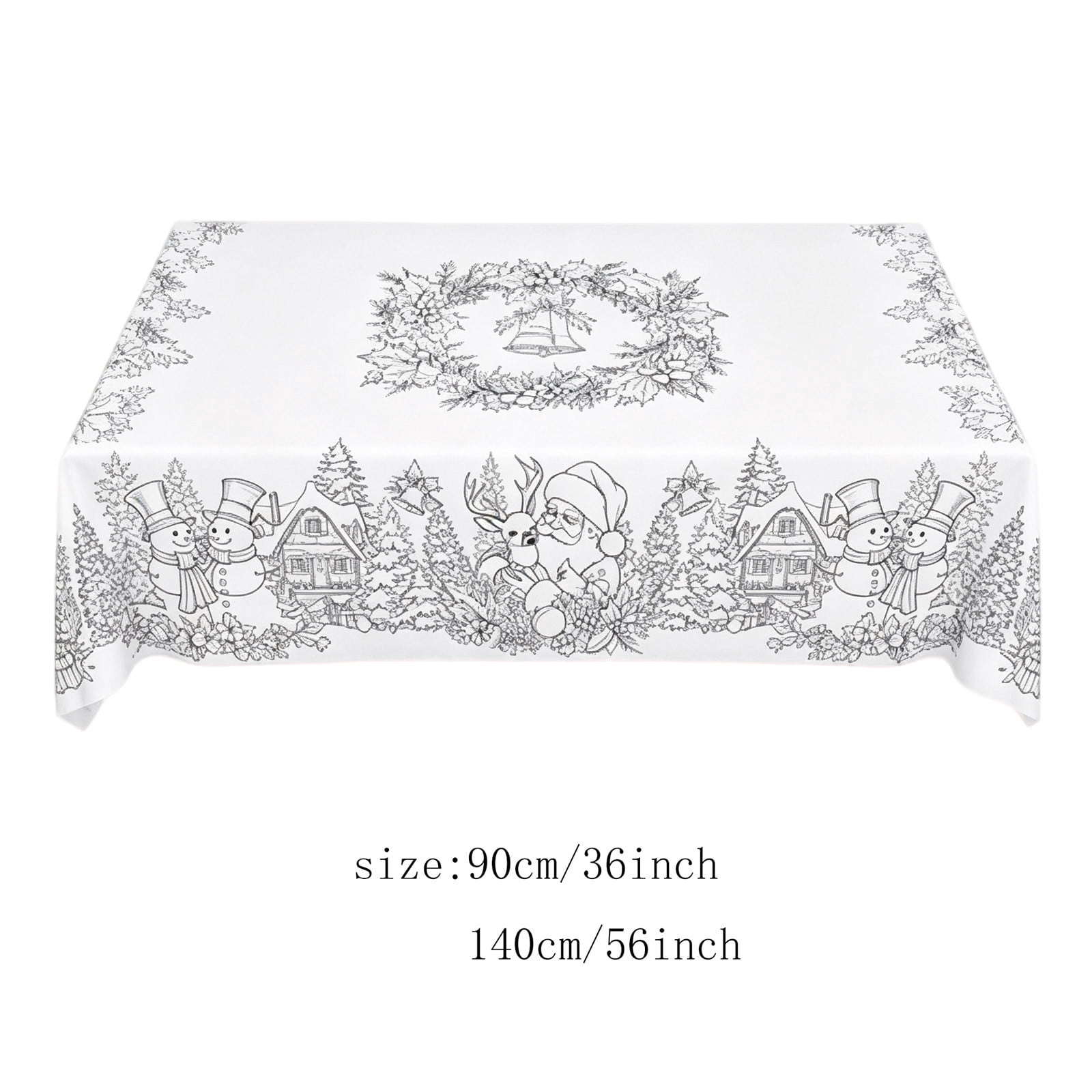 zpqytgj Christmas Coloring Tablecloth, Craft Paper Table Cover with ...
