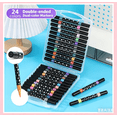 zrova Glitter Dual Tip Markers Set, Kids Fluorescent Soft Tip Acrylic ...