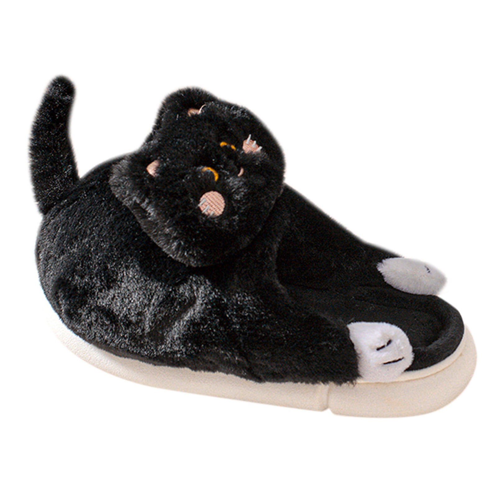 zttd funny cat fuzzy slippers for women bedroom fluffy slippers house ...