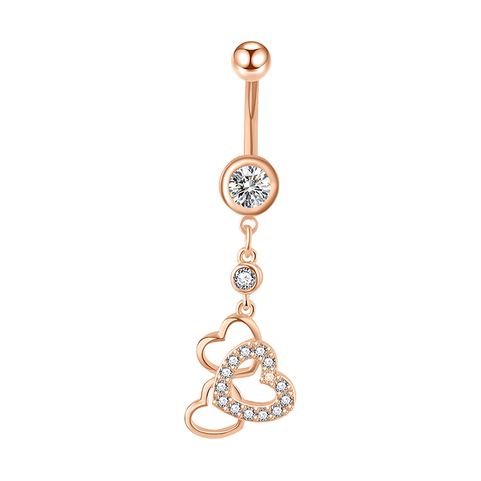 zttd love belly button rings steel gold belly button rings navel ...