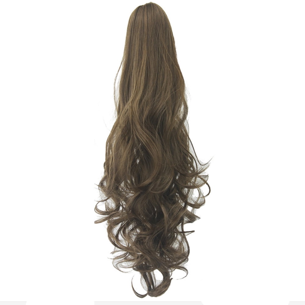 zttd womens girls long curls wavy ponytail wigs claw clip pony tail ...