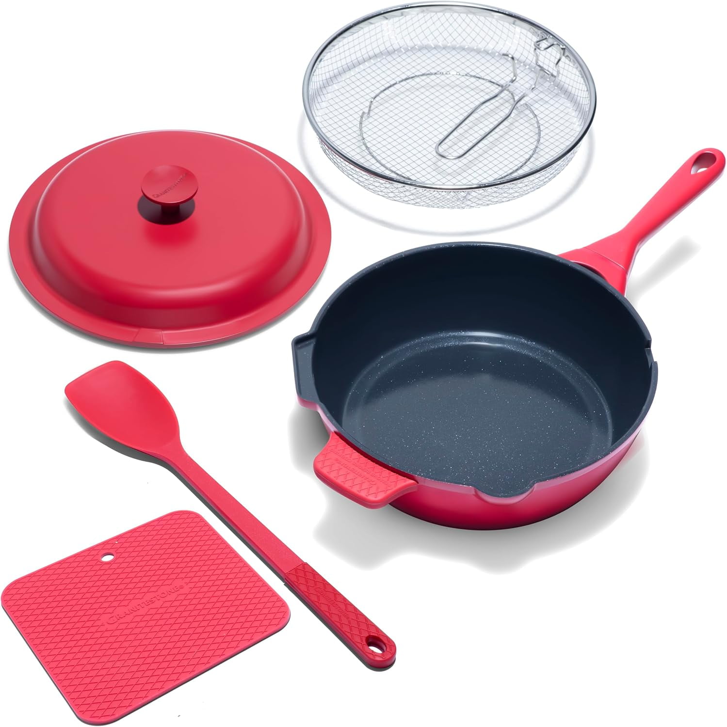zuka 10 in 1 ceramic pan by **, large 10 inch saute pan with lid serves ...