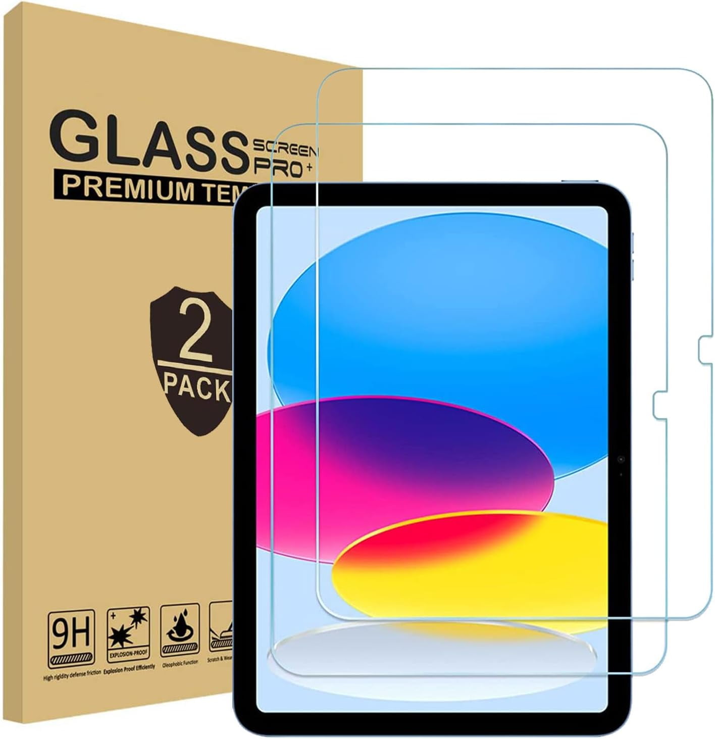 zukof 2 Pack Tempered Glass Screen Protector for iPad 11th/10th Gen (11 ...