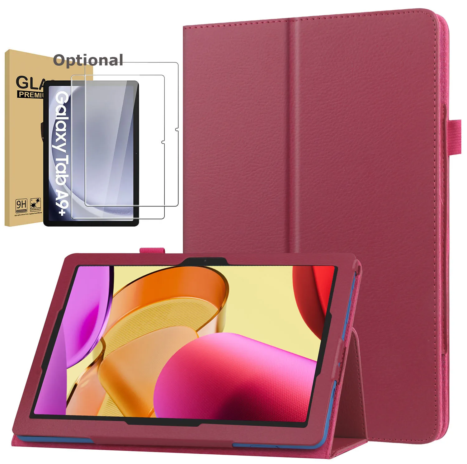 zukof Smart Case for Samsung Galaxy Tab A9+ Plus 11" with Glass Screen ...