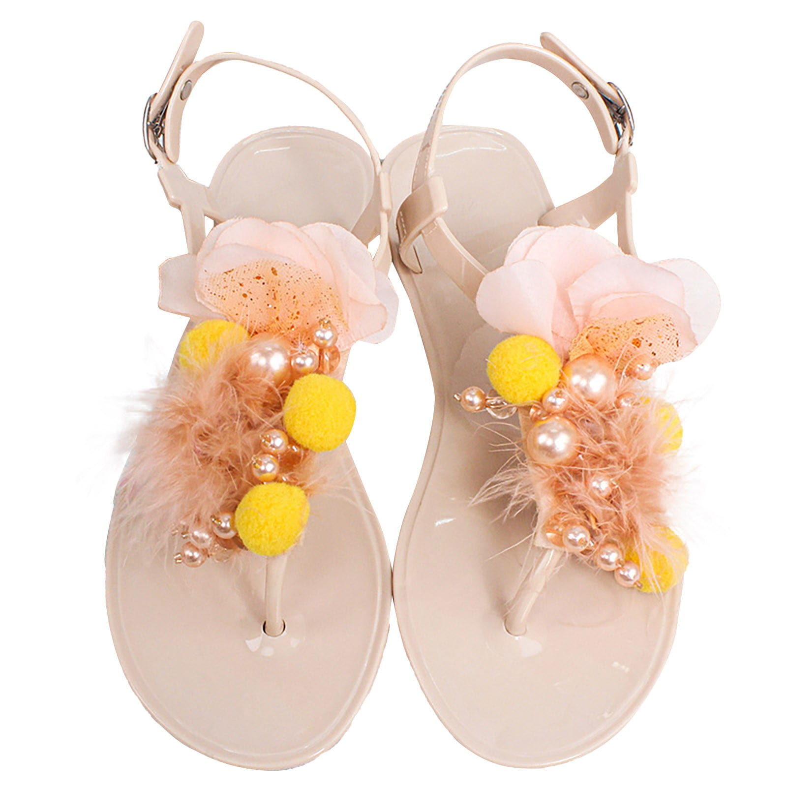 zuwimk Beach Sandals For WomenWomen's Elastic Strappy String Thong ...