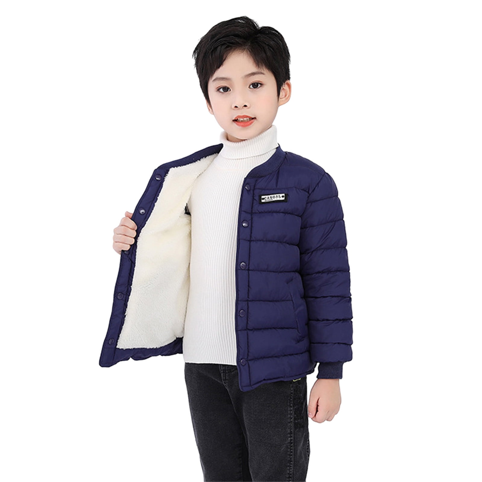 zuwimk Boy Jackets Fashion,Boys Girls Kid's Winter Sherpa Lined Zip Up ...
