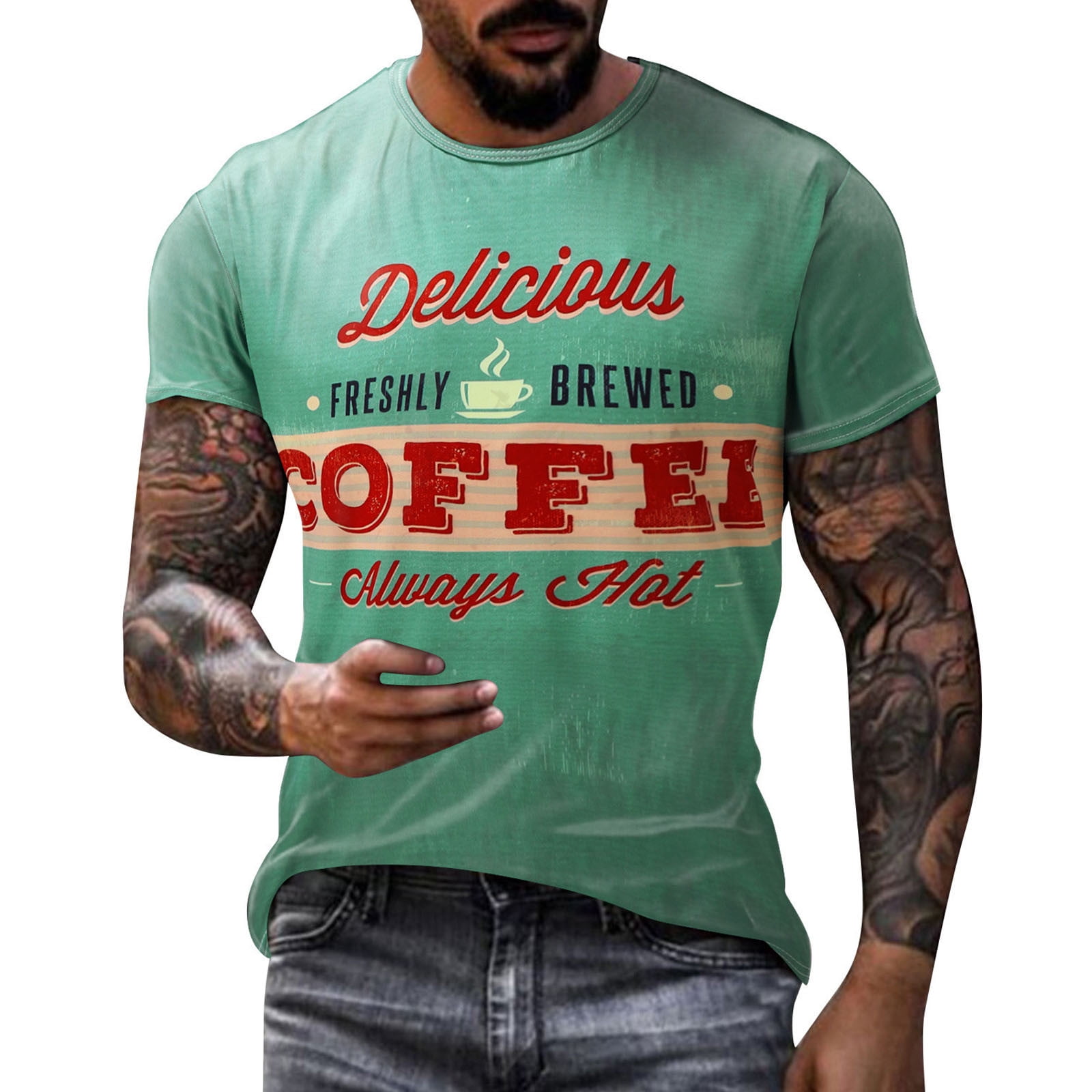 zuwimk Mens Workout Shirts,Men's Eighties Coke Short Sleeve T-Shirt ...