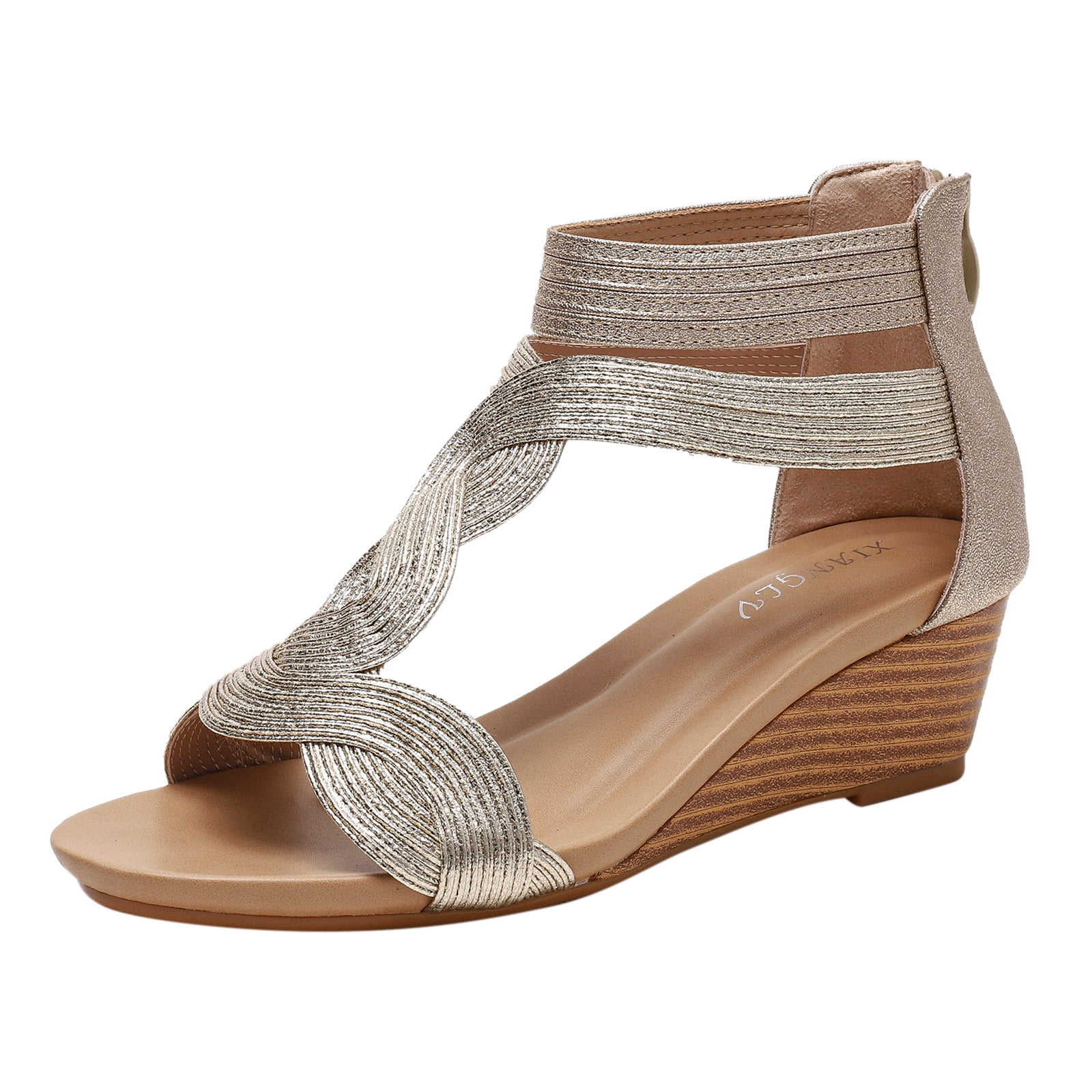 zuwimk Platform Sandals Women,Women Clear Block Heels Strappy Platform Sandals Ankle Strap ...