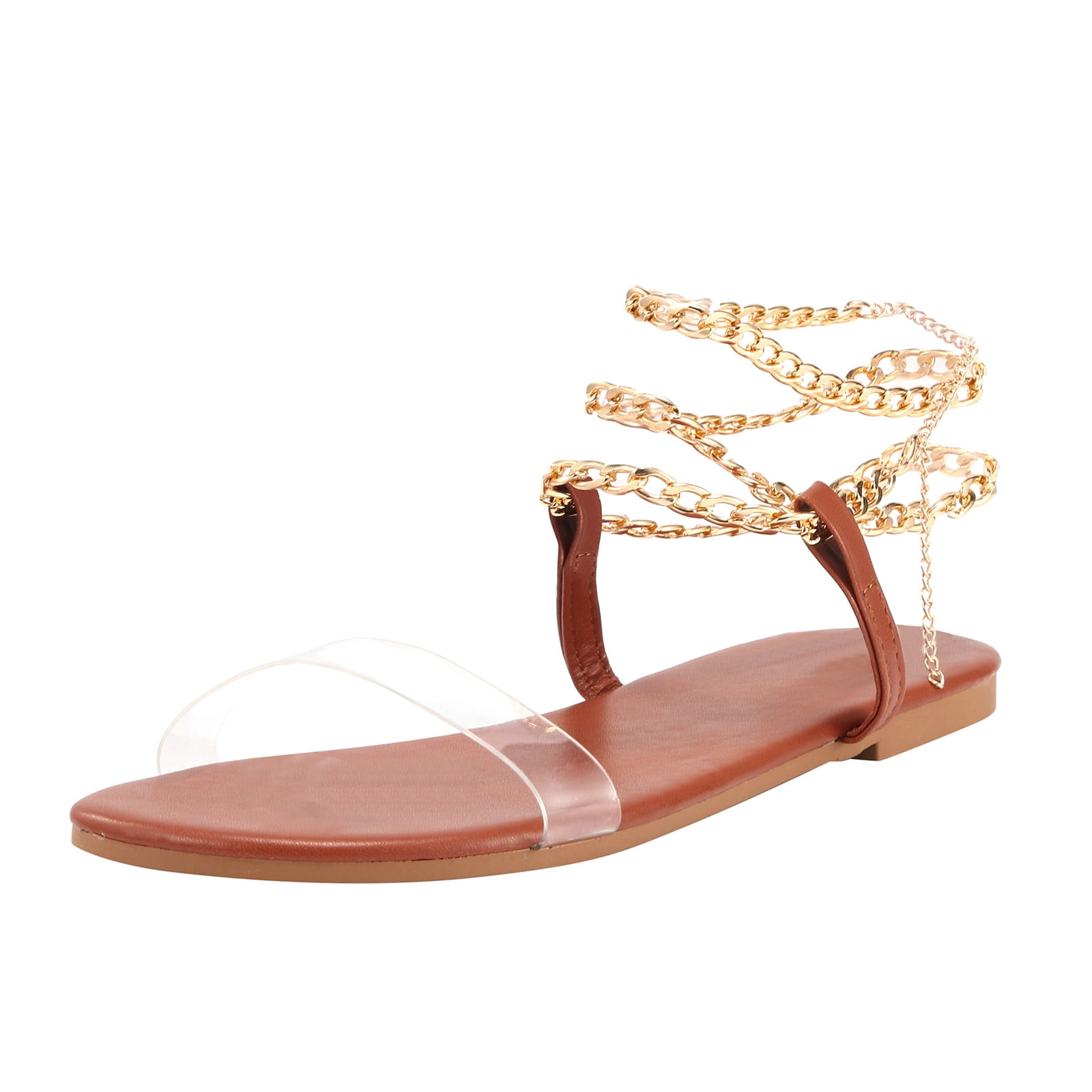 zuwimk Wedge Sandals For Women,Womens Roman Ankle Strap Cage Closed Toe ...