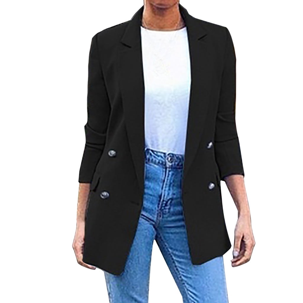 zuwimk Womens Blazers Fashion,Women’s Open Front Long Sleeve Blazer ...