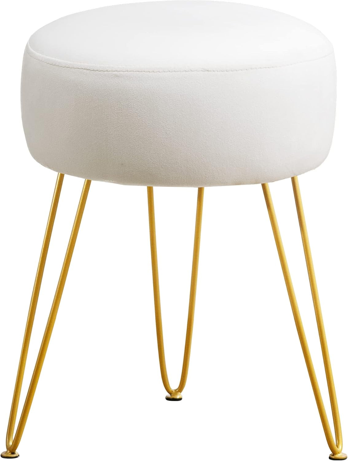 Vanity Stool, White Vanity Stools for Room, Round Ottoman Foot Stool ...