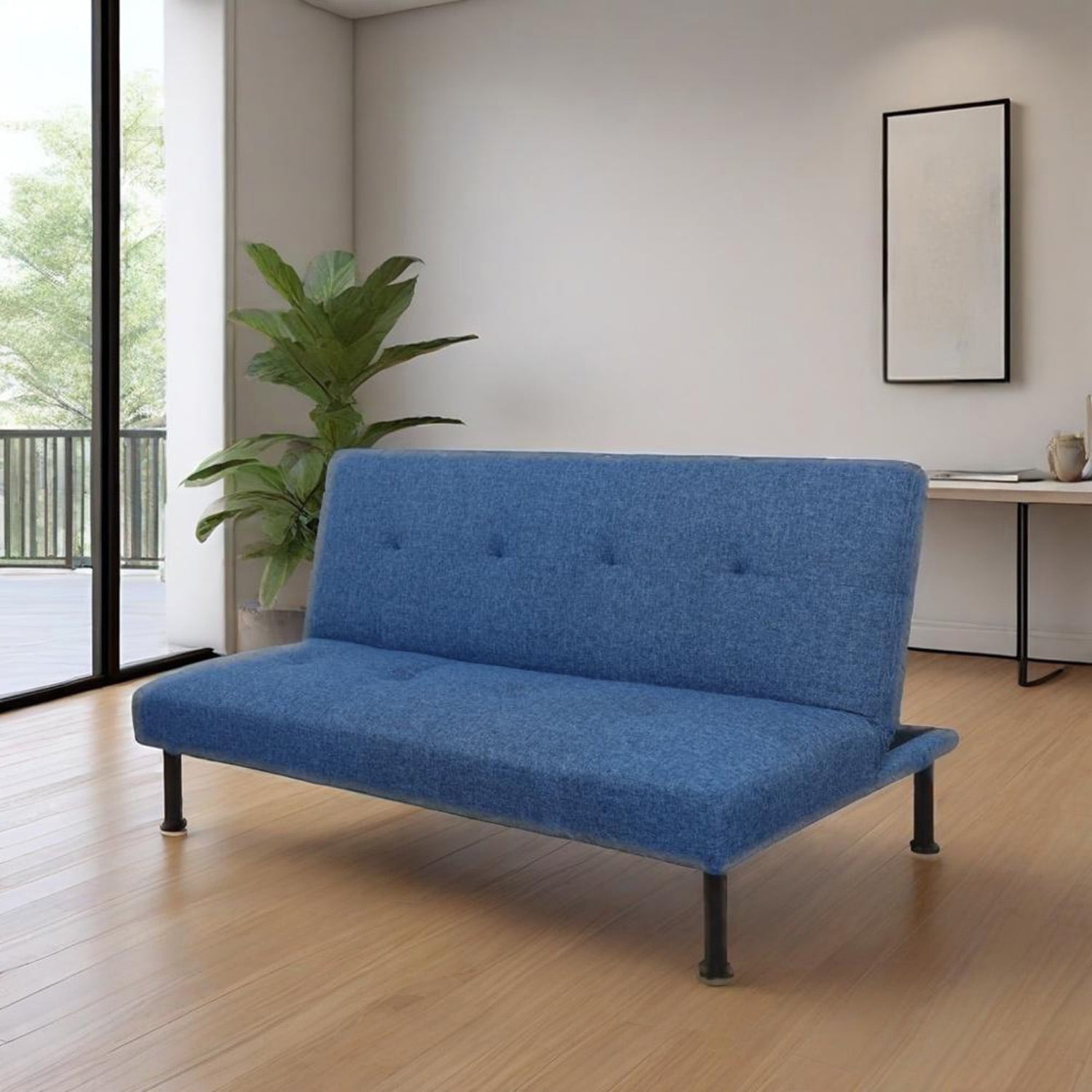 zyoiszvq 64" Futon Sleeper Sofa Bed,Gray Linen Upholstery Recliner ...