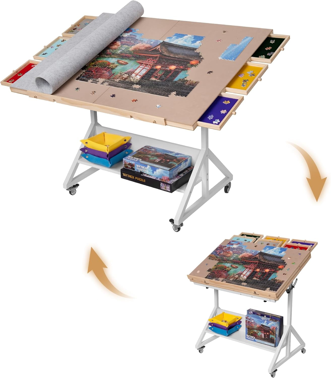 zz 2000 Piece Foldable Puzzle Table with Height & Angle Adjustment ...