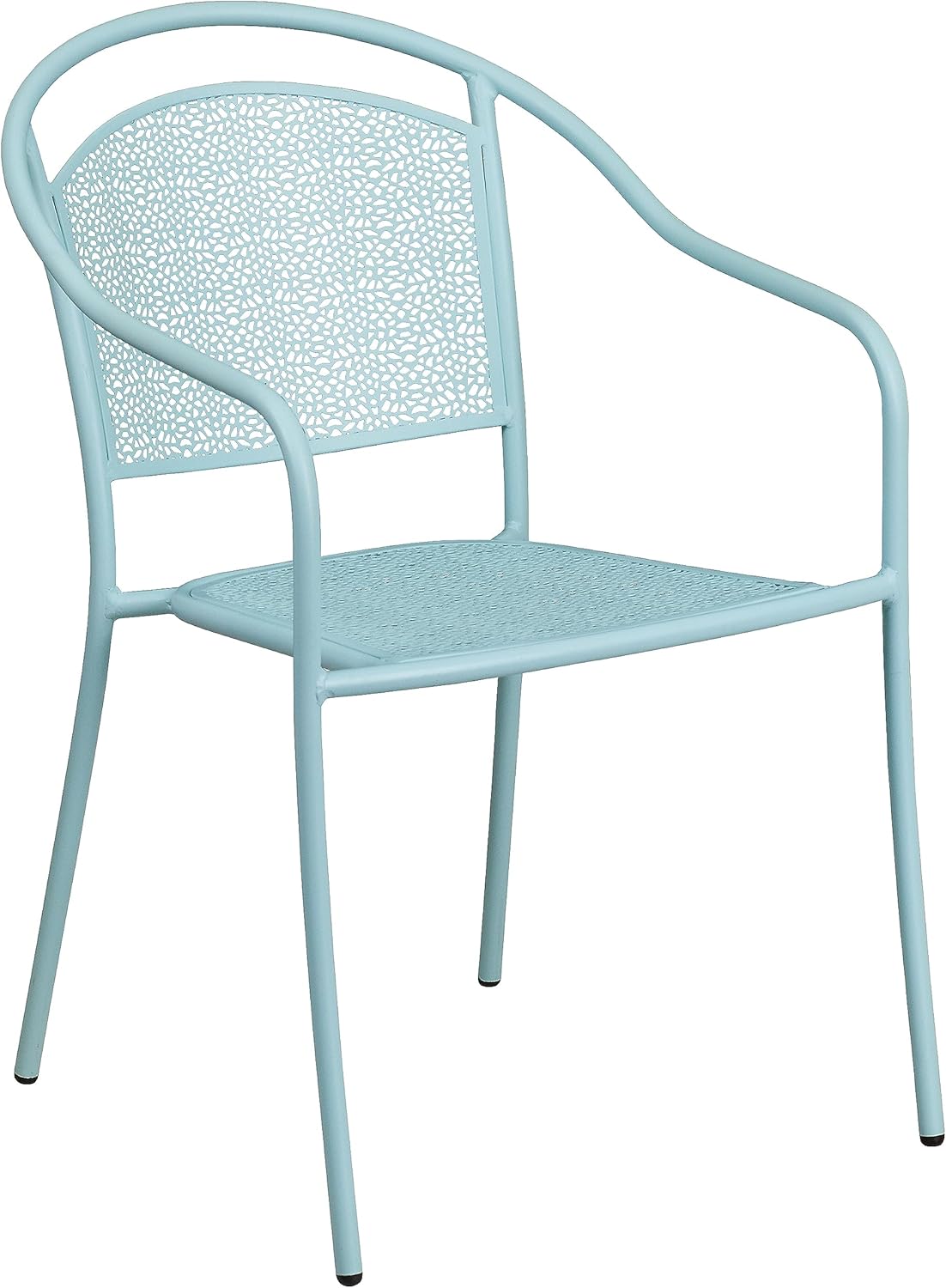 zzppy Commercial Grade Indoor-Outdoor Steel Patio Arm Chair with Round ...