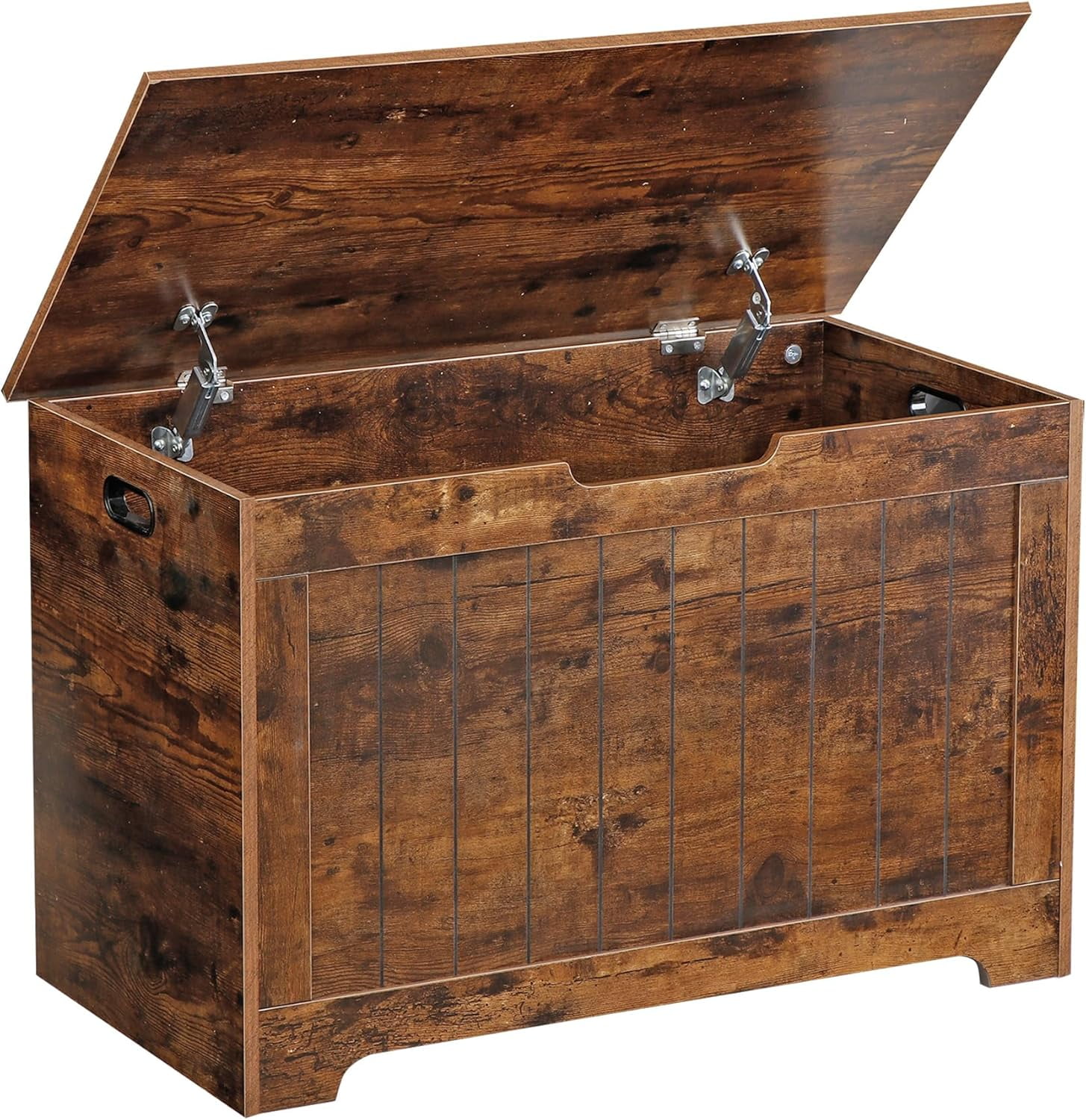 zzppy Storage Chest, Wood Storage Bench with 2 Safety Hinges, Storage ...