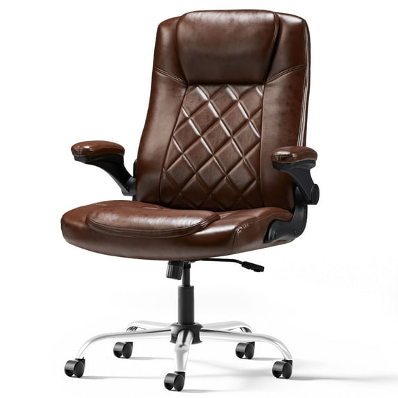 zzw Ergonomic High Back Office Chair, PU Leather Managerial Task Chair ...